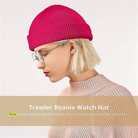 12 Pieces Trawler Beanie Hats Knit Cuff Beanie Roll Up Edge Skull Cap