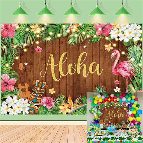 Pardi Hawaiian Luau Party Decorations Aloha Luau Backdrop