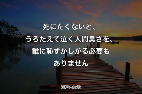 【背景3】死にたくないと、うろたえて泣く人間臭さを、誰に恥ずかしがる必要もありません 瀬戸内寂聴