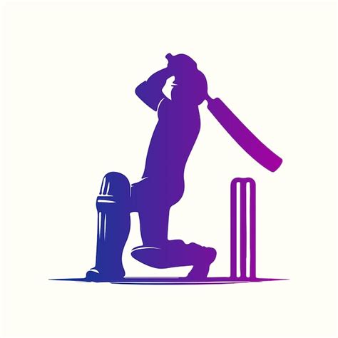 Createtive Collection Of Cricket Players Silhouette Vector Premium Ai