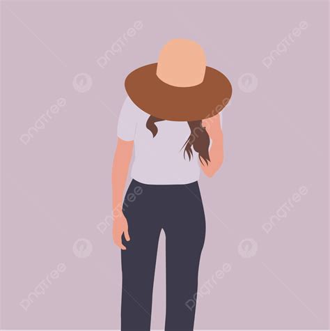 白色背景上戴帽子的女士的插圖矢量 向量 頭 優雅的 形象的向量圖案素材免費下載，png，eps和ai素材下載 Pngtree