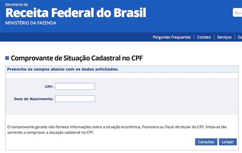 Consulta Cpf Receita Federal Utilidade