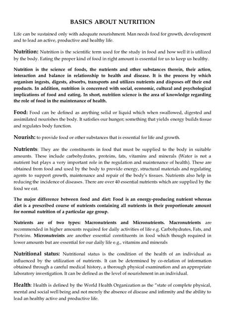 Basic About Nutrition Docx