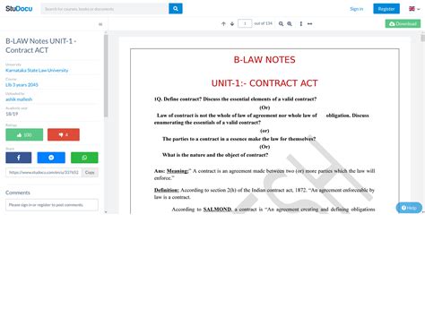 B LAW Notes UNIT 1 Contract ACT Llb 3 Years 2045 Stu Docu Sign