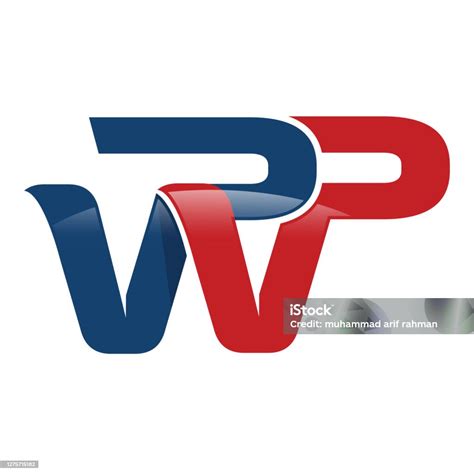 추상 스포티 한 Wp 로고 초기 P 및 W 편지 그래픽 개념 벡터 아이콘 템플릿 로고에 대한 스톡 벡터 아트 및 기타 이미지