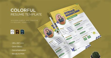 Красочное резюме Графические шаблоны Envato Elements