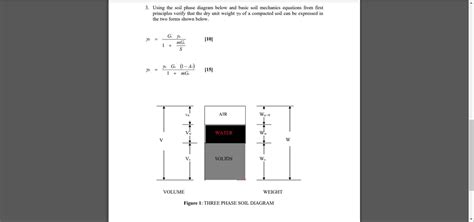 Solved By An Expert Using The Soil Phase Diagram Below And Basic Soil