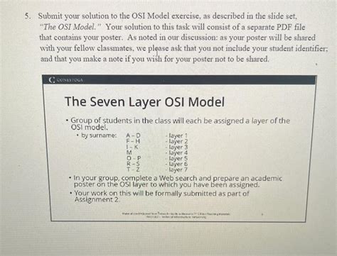 Solved Submit Your Solution To The Osi Model Exercise As Chegg