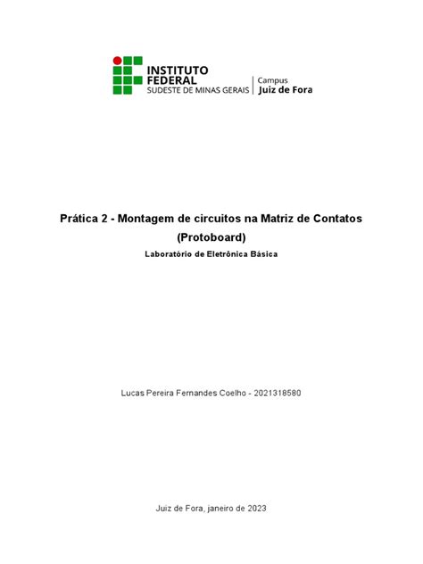 Montagem E Análise De Circuitos Com Diodos Em Matriz De Contatos