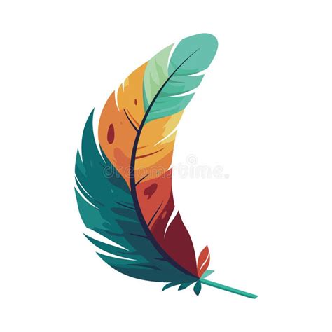 Flying Peacock Feather Decoration Stock Vector Illustration Of Flat Colored 279270353