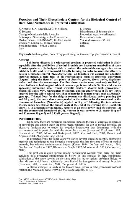 Pdf Brassicas And Their Glucosinolate Content For The Biological