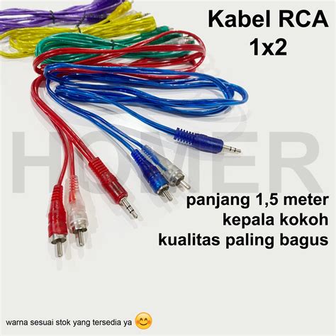 Jual Kabel Audio Rca 1x2 Jek Jack 35mm 15m Aux 1 Ke 2 Warna Biru