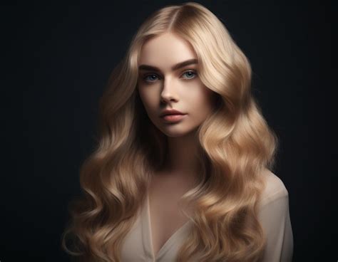 Premium Ai Image A Woman With Long Blonde Hair And A White Dress