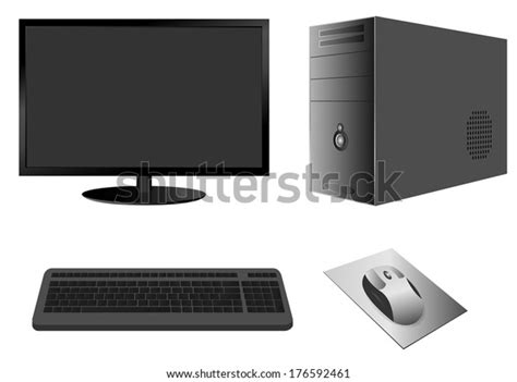 Computer Case Monitor Keyboard Mouse Vector Stock Vector Royalty Free Shutterstock