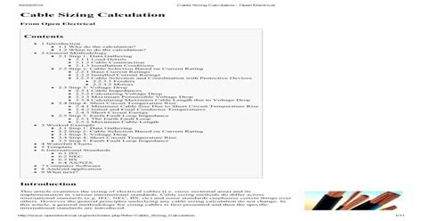 Download Pdf Cable Sizing Calculation Open Electrical