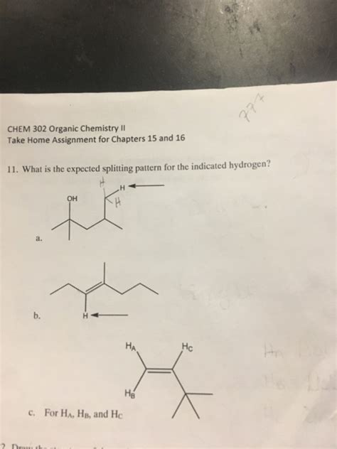 Solved What Is The Expected Splitting Pattern For The