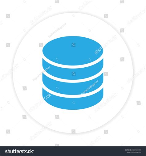 Blue Database Icon Circle Frame White Stock Vector Royalty Free 1089986774