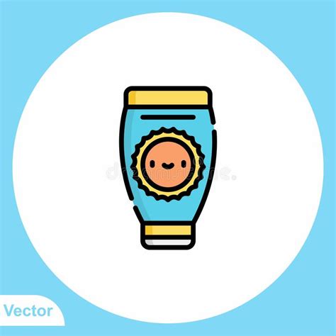 Sun Cream Flat Vector Icon Sign Symbol Stock Vector Illustration Of