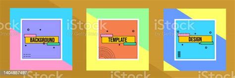 소셜 미디어를위한 사각형 게시물 템플릿 디자인 세트 쾌활하고 다채로운 테마 디자인 소셜 네트워킹에 대한 스톡 벡터 아트 및 기타 이미지 소셜 네트워킹 0명 개념