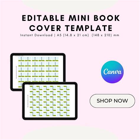 Editable Mini Book Cover Canva Template Mini Books Tbr Jar Books