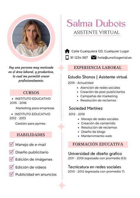 Plantillas Para Curriculum Vitae Con Foto Gratis Canva