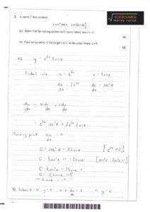 8 Differentiation Answers Yorkshire Maths Tutor