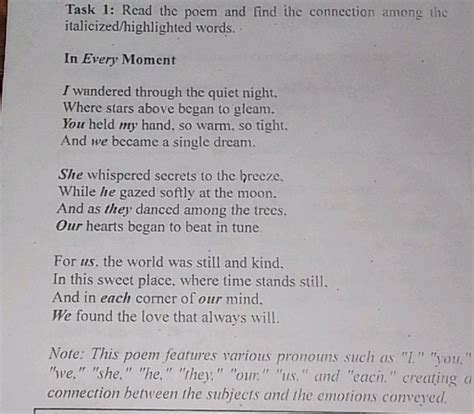 Task 1 Read The Poem And Find The Connection StudyX
