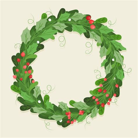 Premium Vector Hand Drawn Christmas Wreath