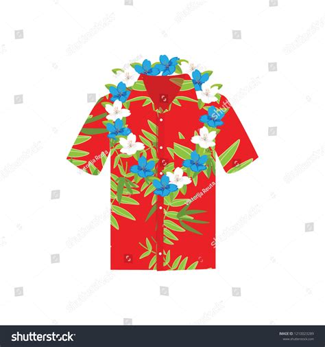Vector Illustration Hawaiian Aloha Shirt Flower Stock Vector Royalty