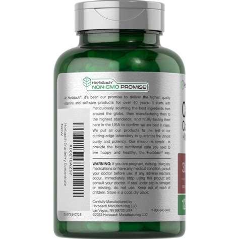 Horbaach Cranberry 30000 Mg Con Vitamina C Por 2 Cápsulas 120