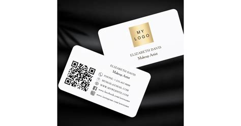 Custom Logo Qr Code Social Media Brand Color Business Card Zazzle