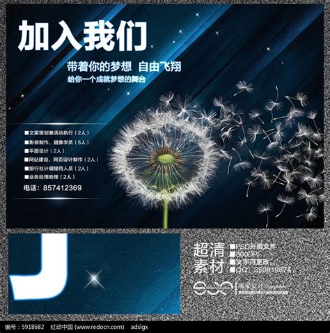 蒲公英加入我们招聘海报图片下载红动中国