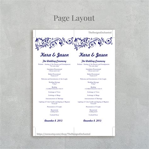 Wedding Program Template Diy Printable Wedding Program Etsy