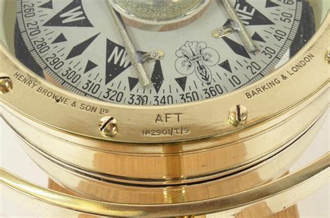 1900s Big Magnetic Brass Nautical Compass Antique Marine Navigation