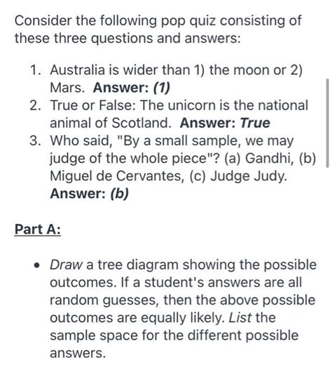 Solved Consider The Following Pop Quiz Consisting Of These Chegg Com