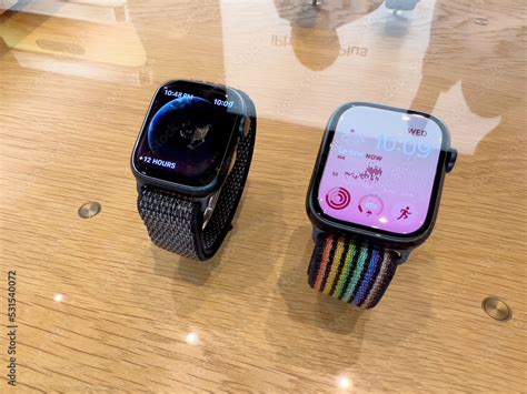 Paris France Sep 16 2022 Apple Store Featuring New Apple Watch