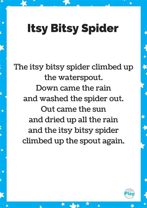 The Itsy Bitsy Spider Song And Spider Craft Craft Play Learn Spider