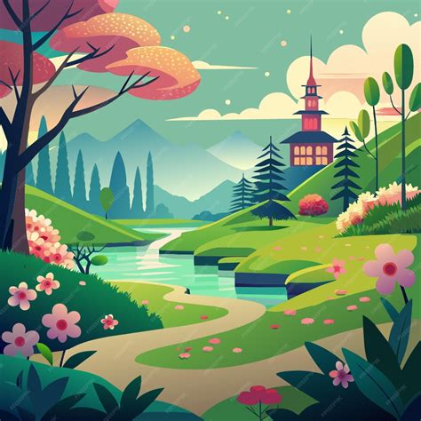 Spring Grass Vector Illustration Flat 2 Premium Ai Generated Vector