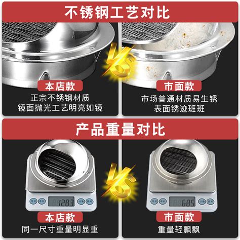 304不锈钢风帽室外防风罩防虫油烟机排烟管外墙卫生间出风口穿墙 虎窝淘