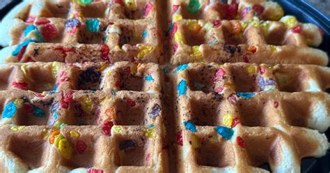 Fruity Pebbles Waffles - Swaggy Eats