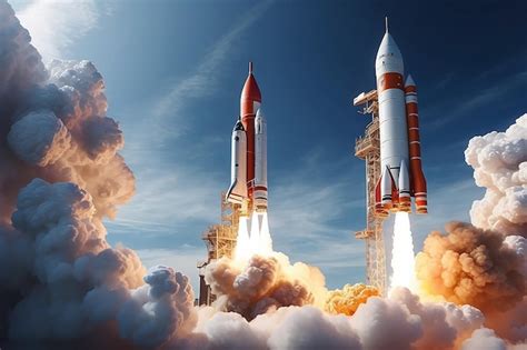 Premium Photo 3d Rendering Rocket Launch With Smoke