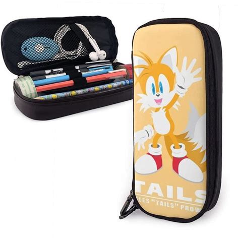 Étui à crayons en cuir PU étanche America Sonic The Hedgehog Tails