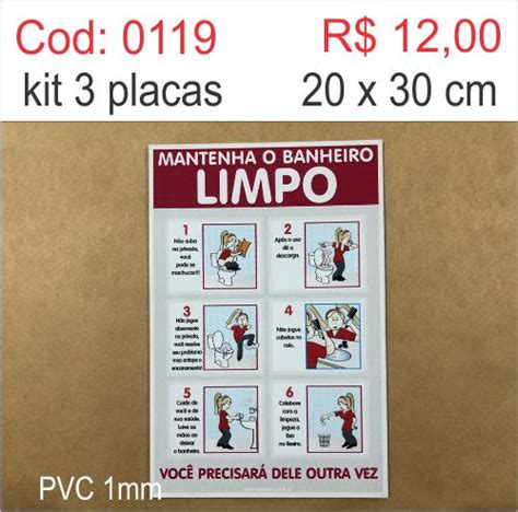 Loja Towbar Saldão Placa Mantenha o Banheiro Limpo