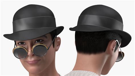 선글라스를 낀 세련된 중국 남자 3d 모델 169 3ds Blend C4d Fbx Max Ma Lxo Obj