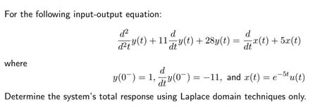 For The Following Input Output Equation Chegg