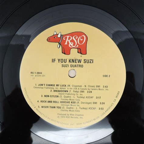 Suzi Quatro If You Knew Suzi Nmex Lp Rso Rs1 3044 Shrink Whype