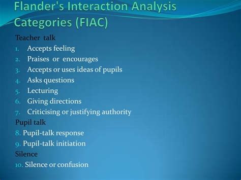 Flanders Interaction Analysis Pptx Flanders Interaction Analysis Pptx