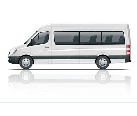 Premium Vector Realistic White Van Template Isolated Passenger Mini Bus For Corporate Identity