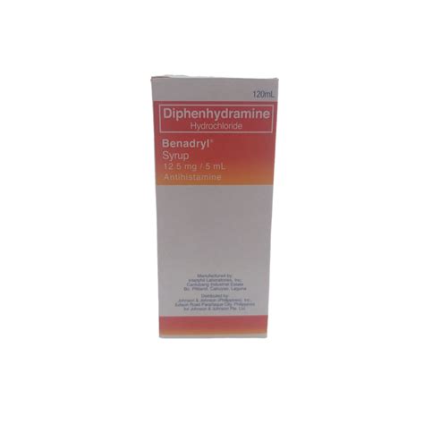 Benadryl Syrup 12 5mg 5ml 120ml Lazada Ph