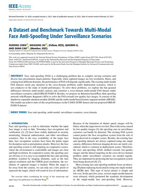Pdf A Dataset And Benchmark Towards Multi Modal Face Anti Spoofing Under Surveillance Scenarios